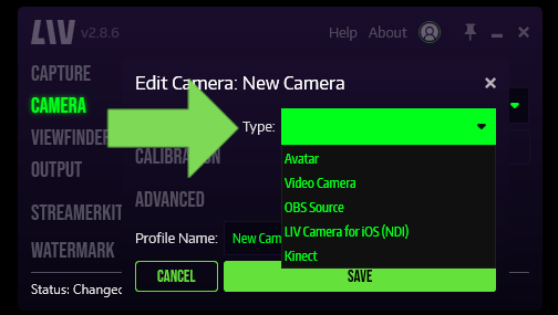 Create Avatar Camera Profile – LIV Help Desk